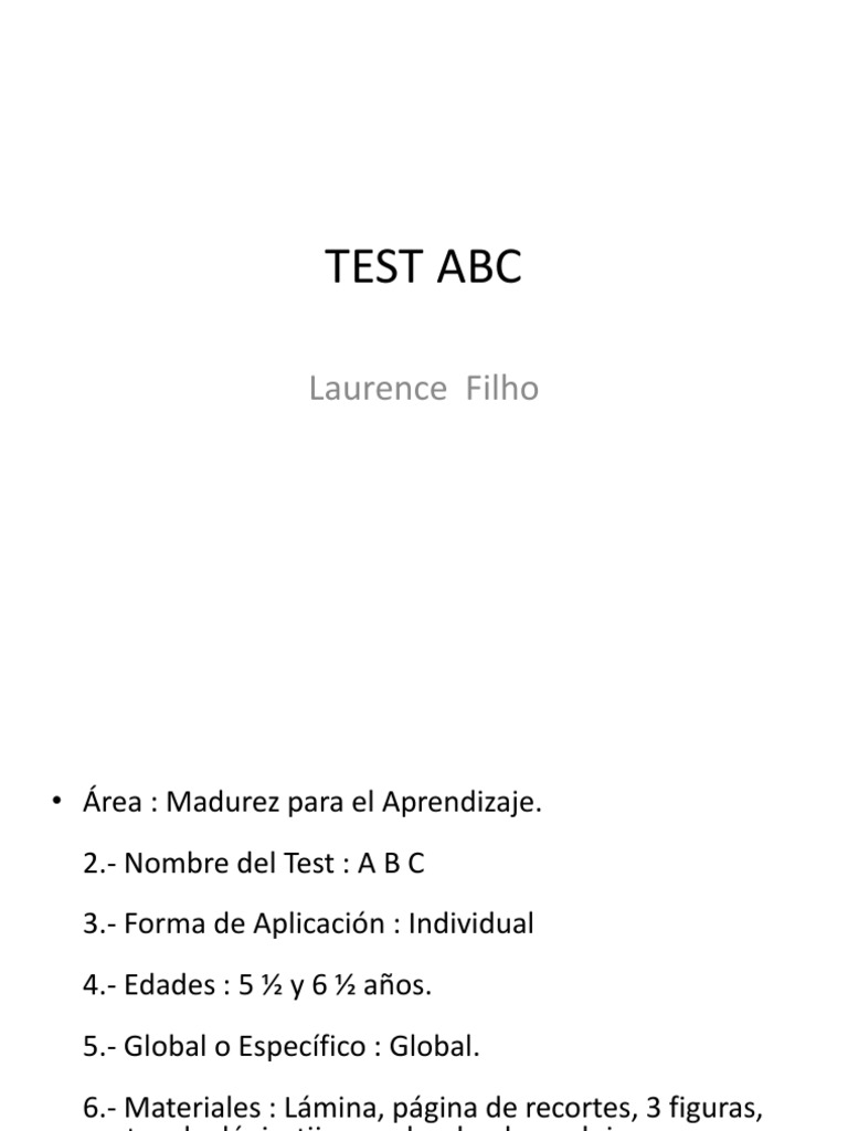 Ficha Test ABC | PDF | Memoria | Aprendizaje