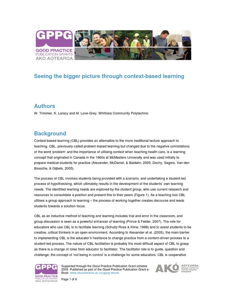 Context Based Learning | PDF | Critical Thinking | Facilitator