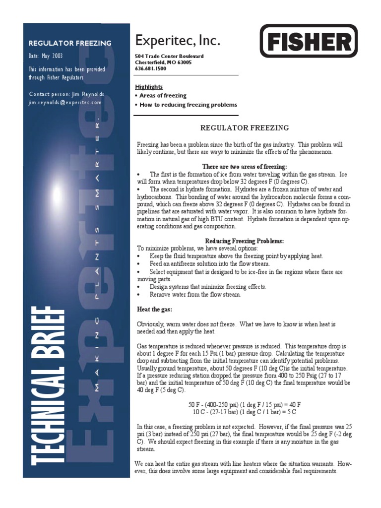 Technical Brief Reg Freezing | PDF | Ice | Water