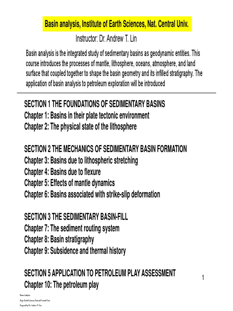 Introduction to Basin Analysis: Understanding Sedimentary Basins ...