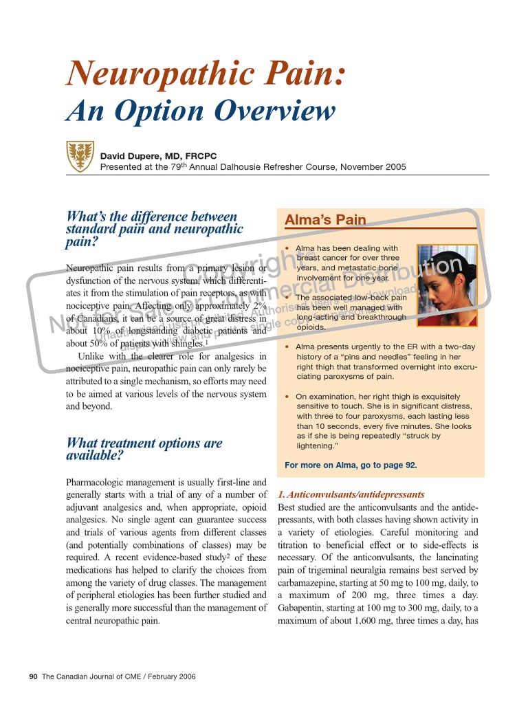 An Option Overview: Neuropathic Pain | PDF | Peripheral Neuropathy ...