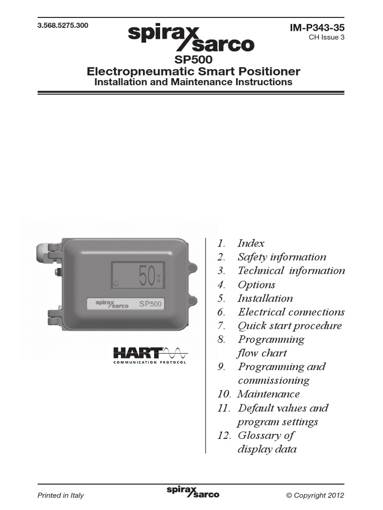 Spirax Sarco Sp500 | Valve | Electrical Wiring