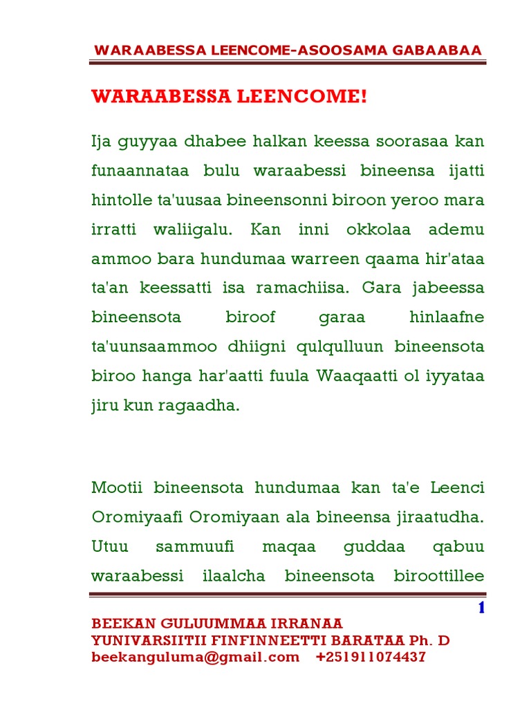 Waraabessa Leencome | PDF