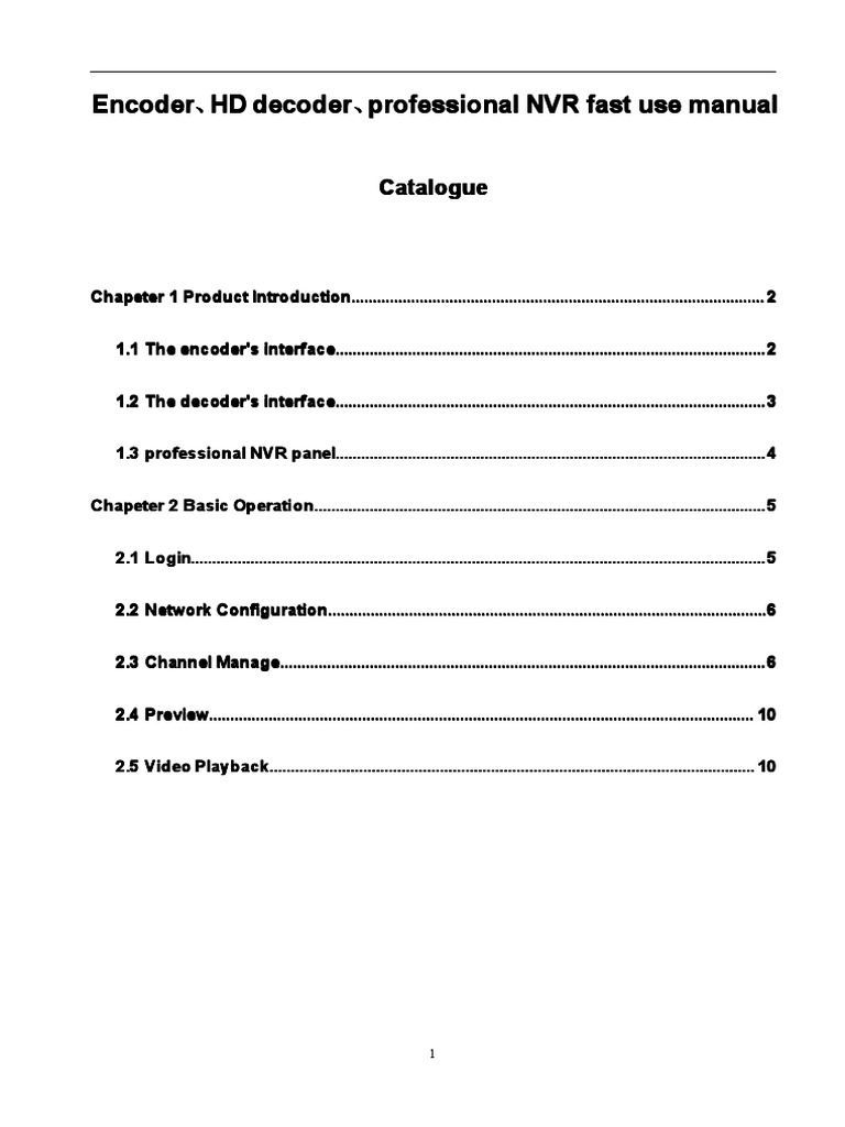 Encoder、HD decoder、professional NVR fast use manual | PDF | Ip Address ...