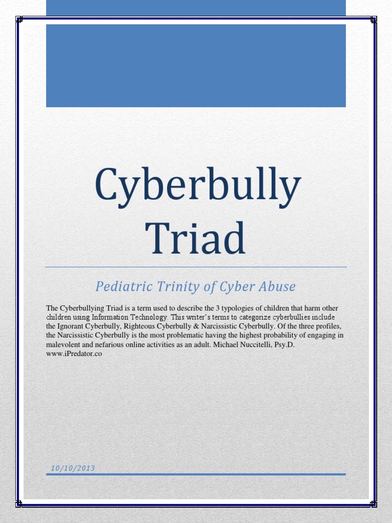 Cyberbully Triad-3 Typologies of Cyberbully | PDF | Cyberbullying ...