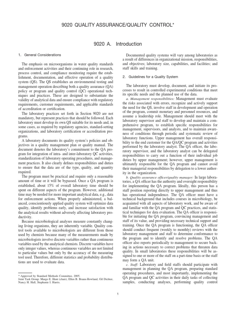 9020 Rev 2005 | PDF | Quality Assurance | Calibration