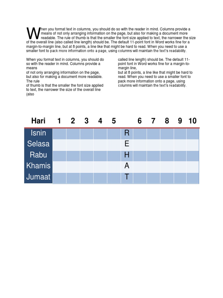 Formatting Text in Columns for Readability | PDF