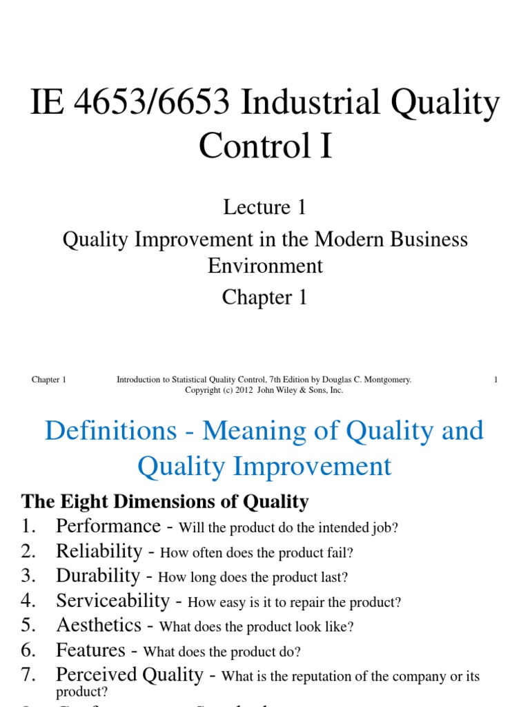 Quality Book Lecture | PDF | Statistics | Quality (Business)