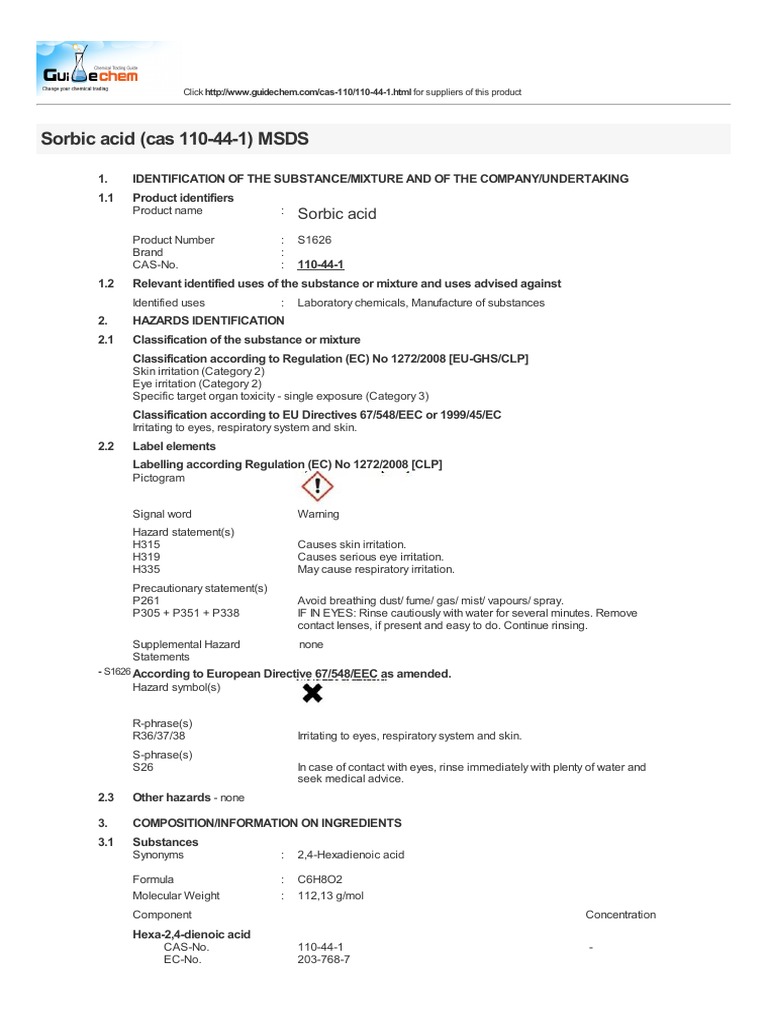 Sorbic Acid | PDF | Science & Mathematics