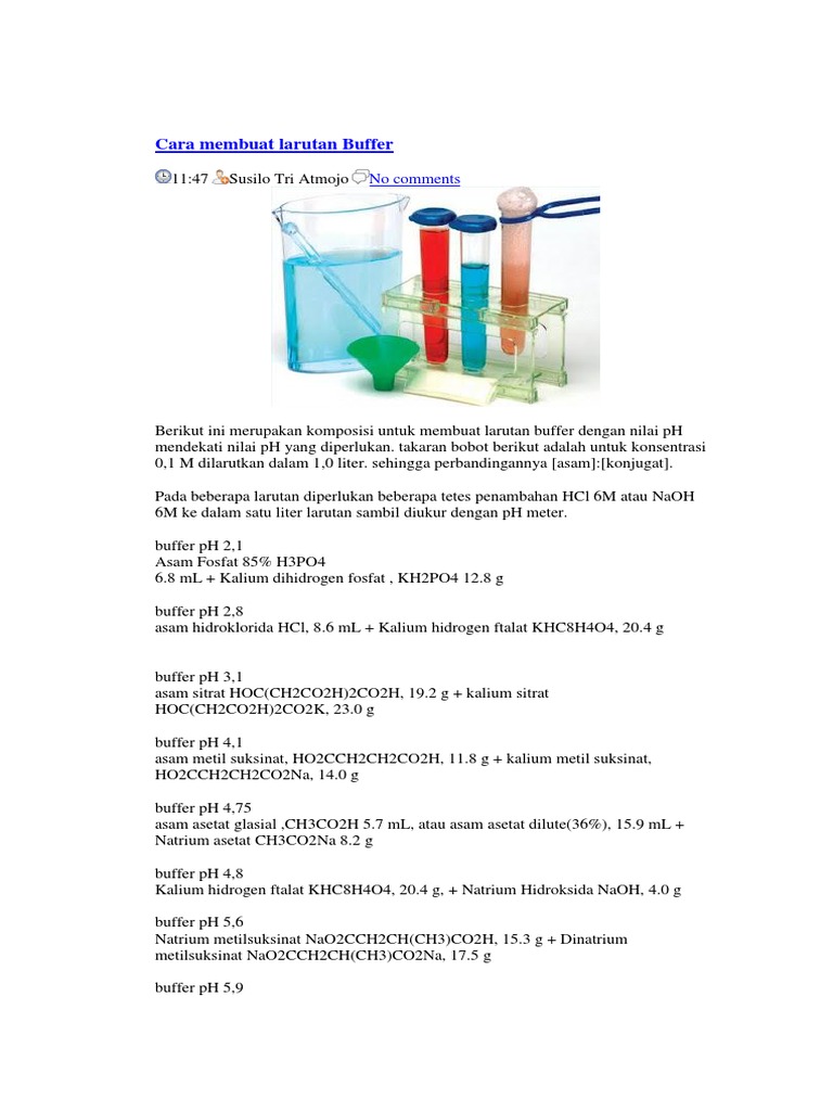 Cara Membuat Larutan Buffer | PDF