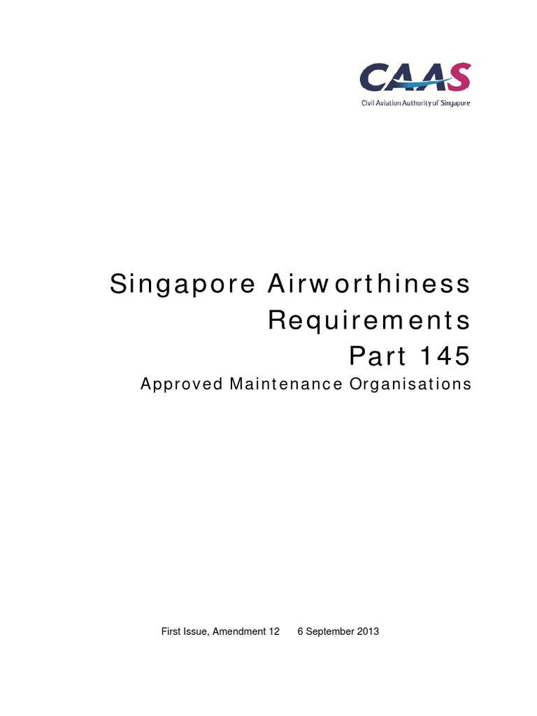 SAR Part 145 Approved Maintenance Organisation Amendment 12 | PDF ...