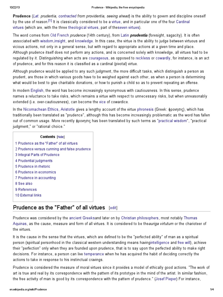 Prudence | PDF | Prudence | Virtue