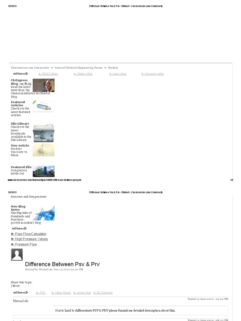 PSV and PRV PDF | PDF | Valve | Phases Of Matter