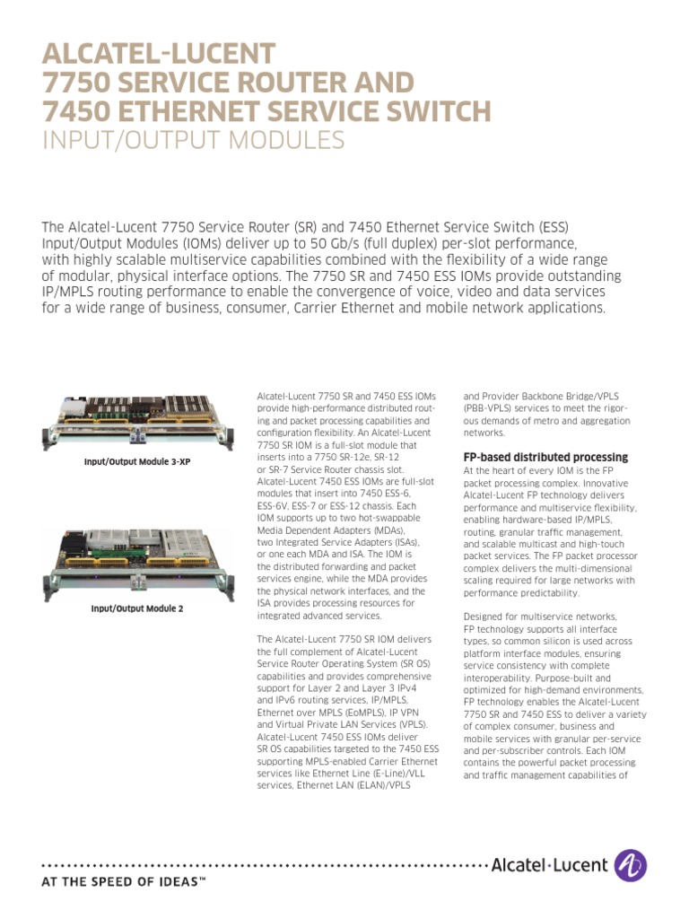7750 SR 7450 Ess Iom r10 en Datasheet | PDF | Network Switch ...