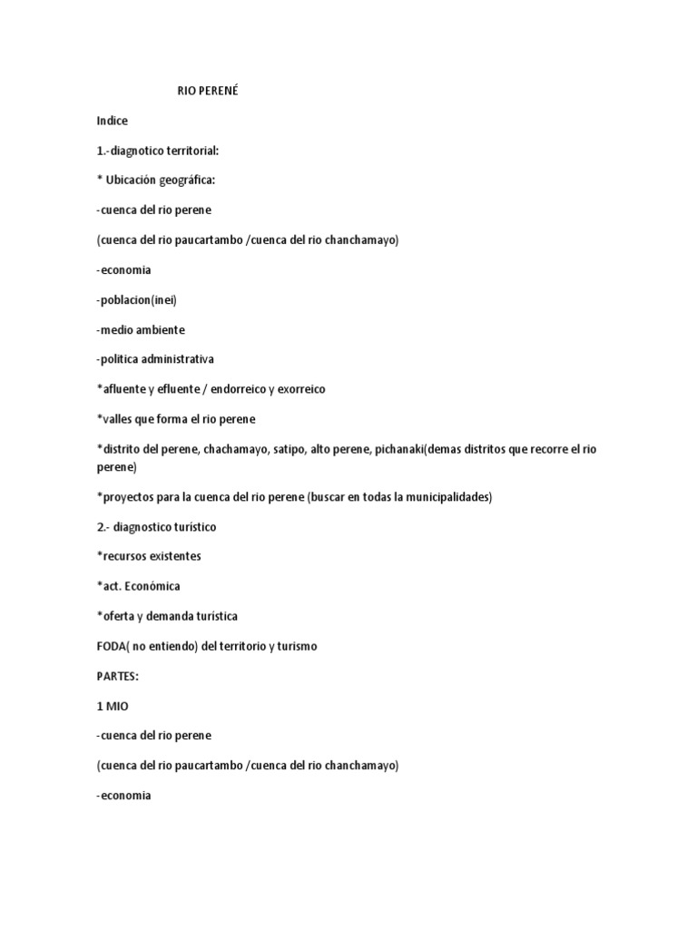Rio Perené | PDF | Accidentes geográficos fluviales | Agitación