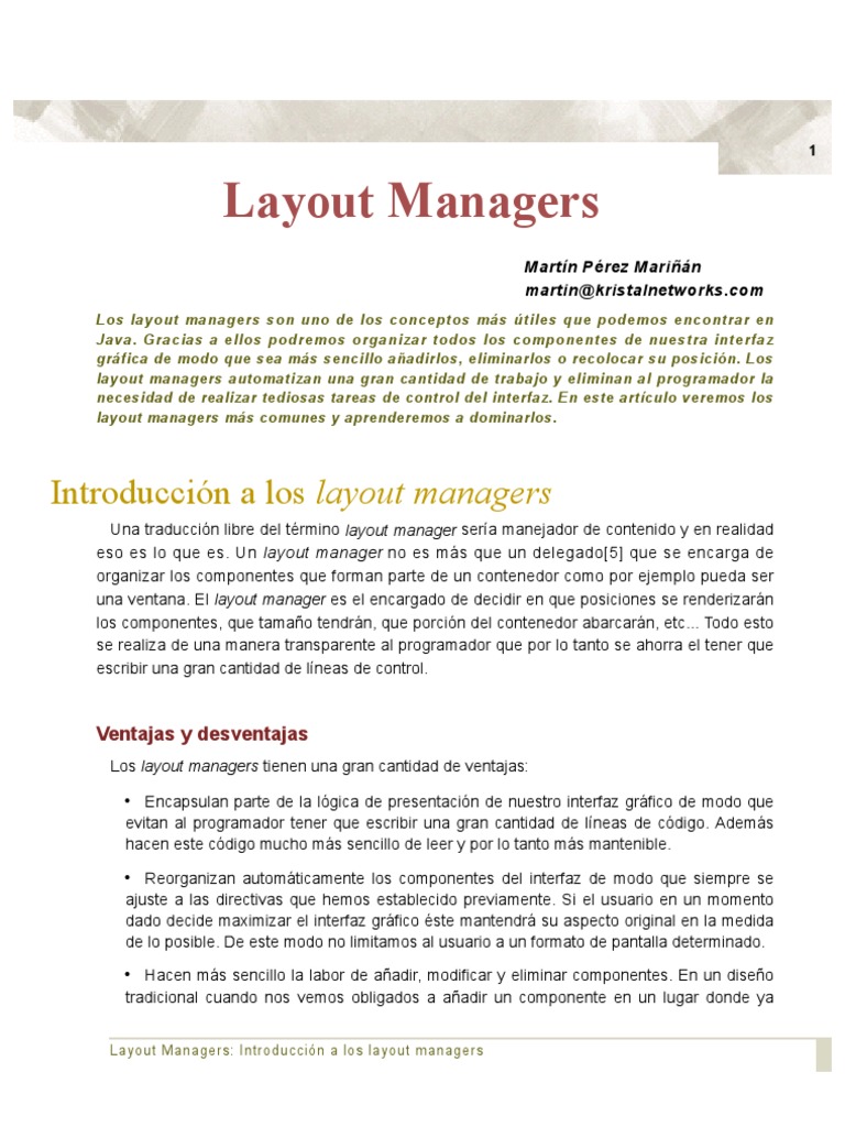 Layouts (JAVA) | PDF | Interfaz de usuario | Java (lenguaje de ...