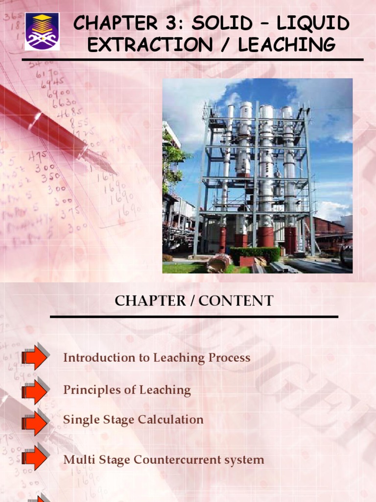 Single Stage Leaching Calculations | PDF | Solution | Chemistry