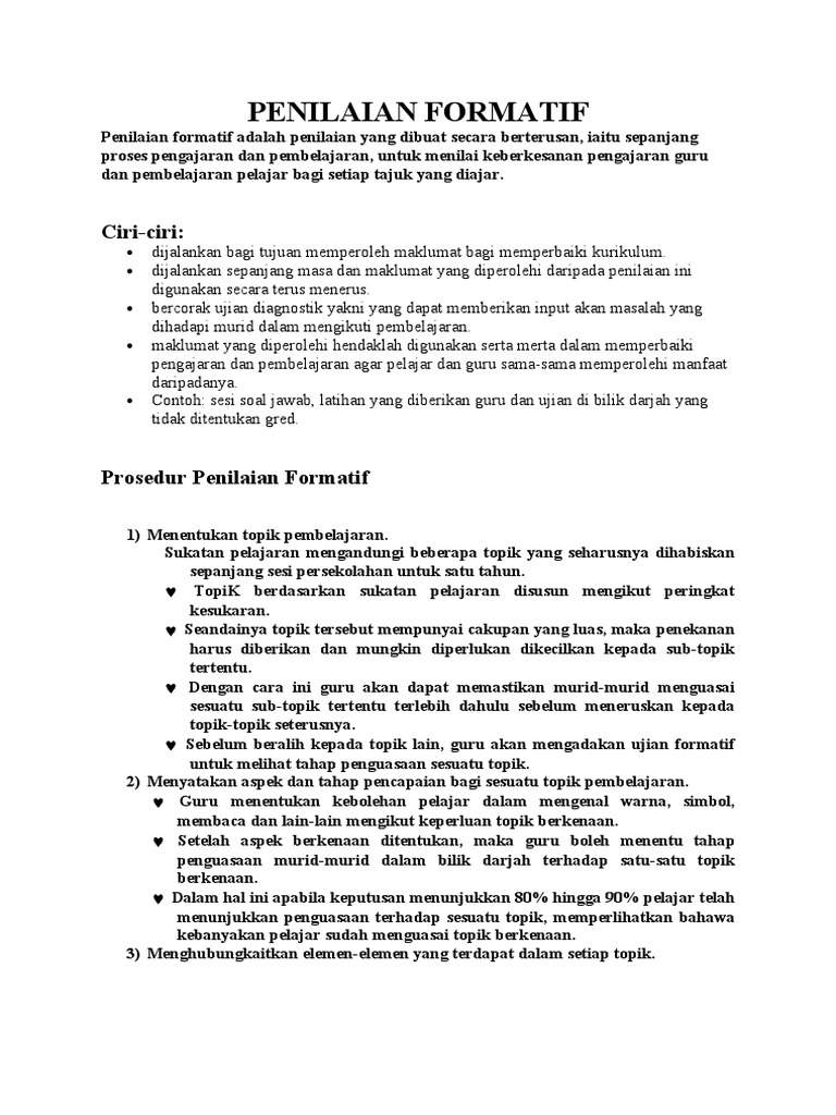 Penilaian Formatif | PDF