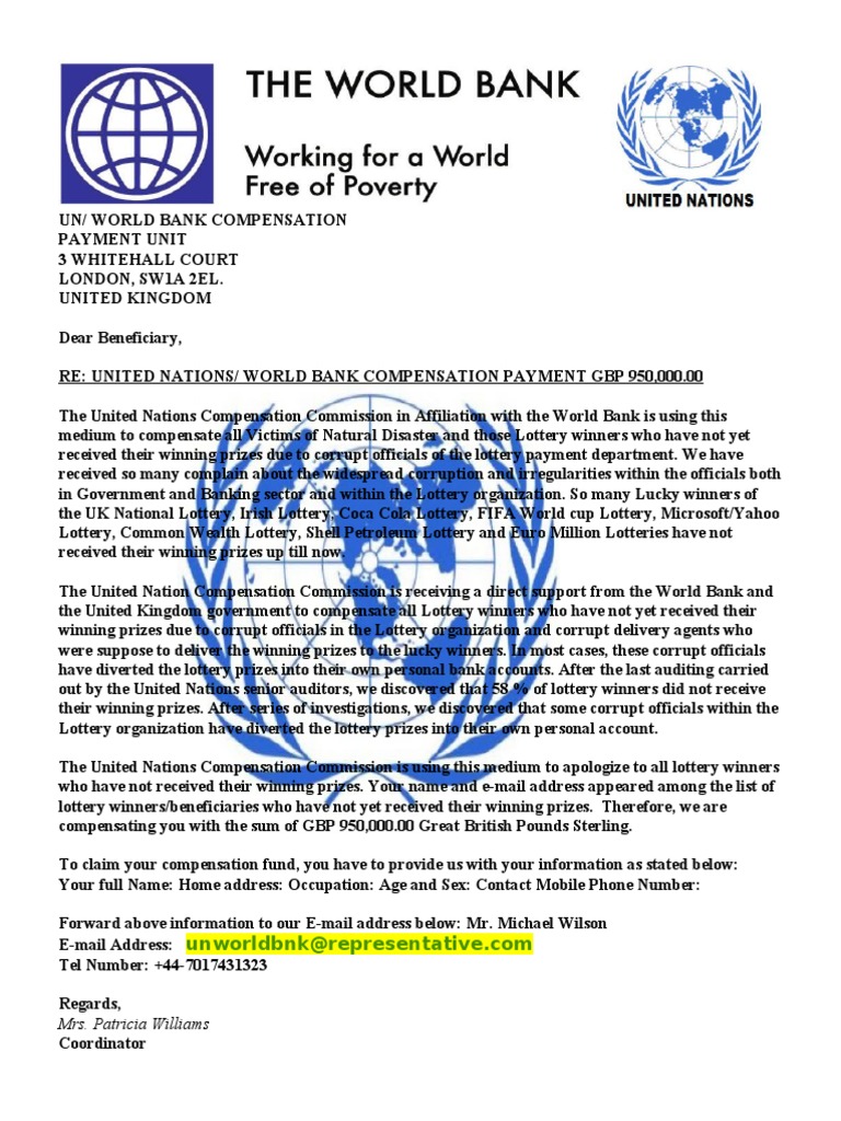 UN/World Bank Compensation Notification | PDF | Law