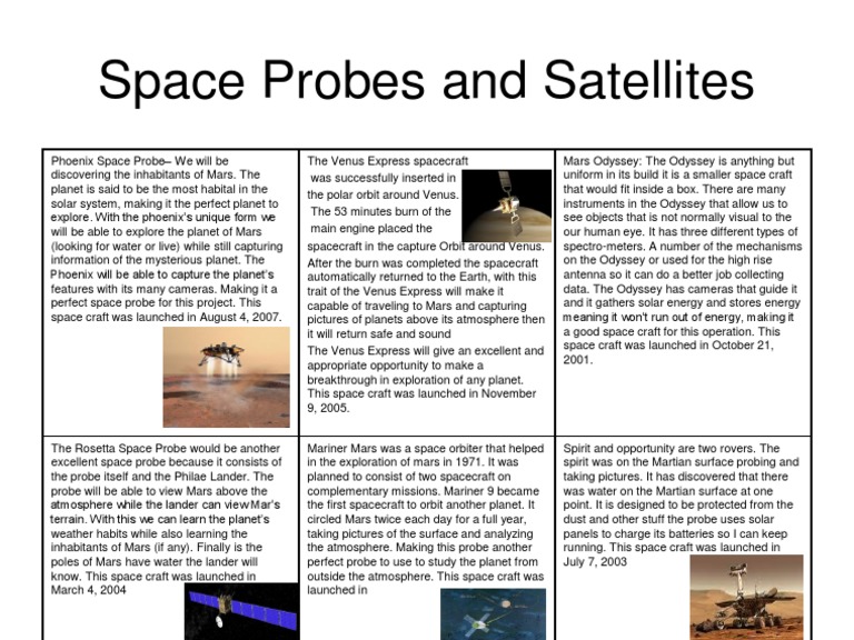 Space Probes and Satellites | PDF | Space Probe | Mars