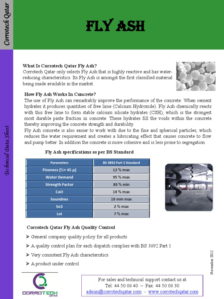 FlyAsh Data Sheet | Fly Ash | Lime (Material)