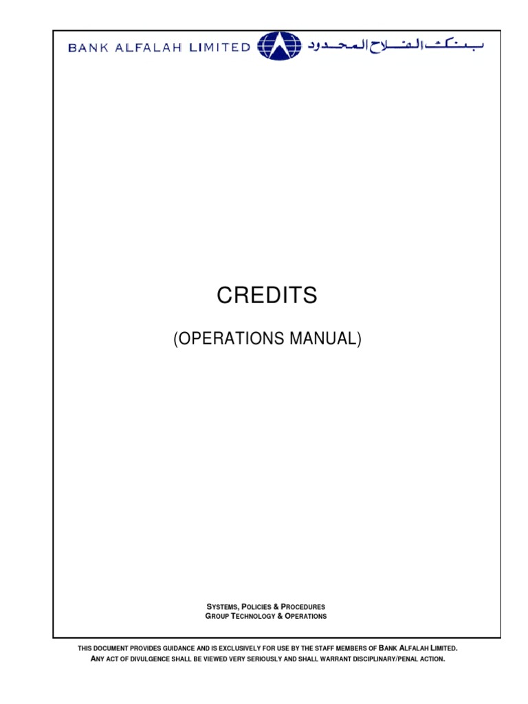 Credit Operational Manual PDF | PDF | Partnership | Credit Card