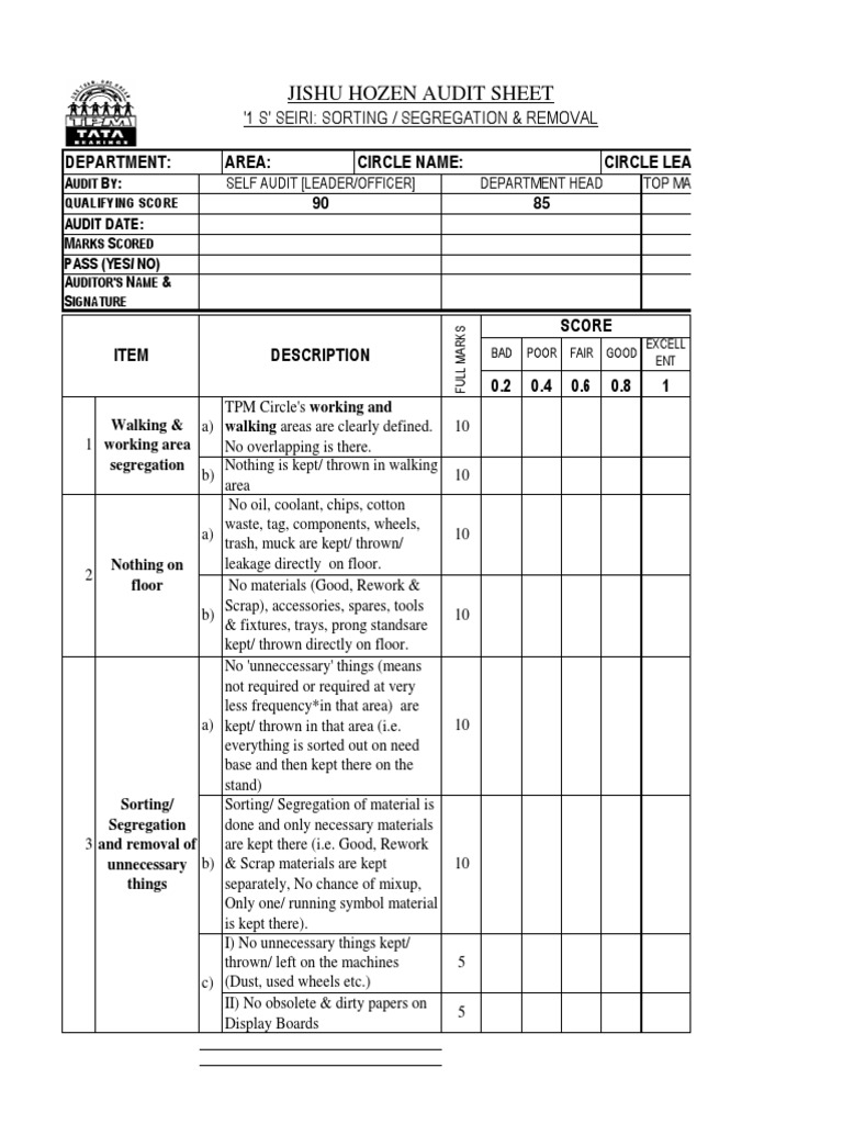 Audit Sheet 1s | PDF | Business