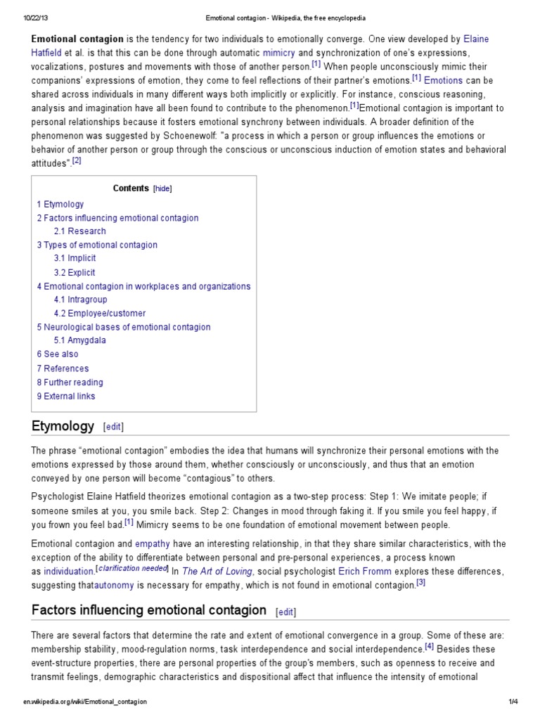 Emotional Contagion | PDF | Action (Philosophy) | Emotions