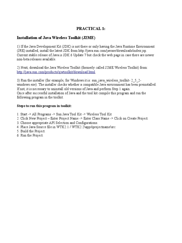 J2ME Practical | PDF | Java (Programming Language) | Computer Programming