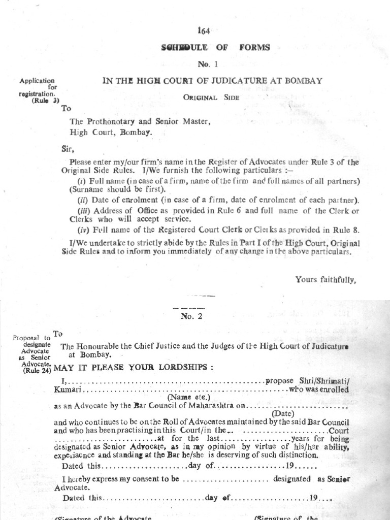 Bombay High Court Original Side Forms | Download Free PDF | Lawsuit ...