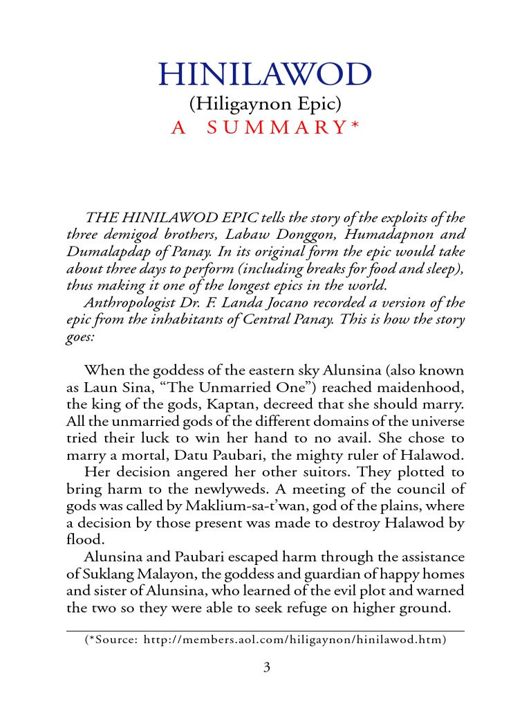 Hinilawod: Epic of Panay's Heroes | PDF | Religion & Spirituality