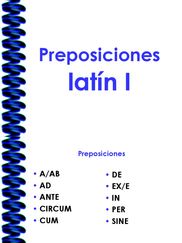 Preposiciones en Latín: Guía Completa | PDF