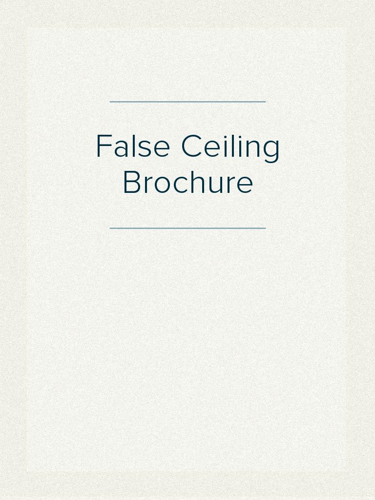 False Ceiling Brochure | PDF
