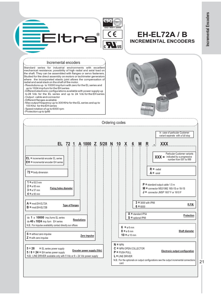 Catálogo Encoder Incrementali EL721A500Z5L6S3MR | PDF | Bearing ...