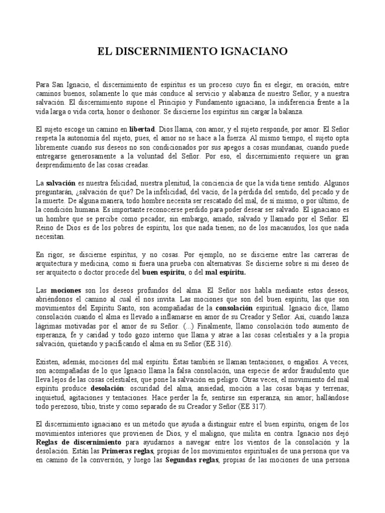 Discernimiento Ignaciano: Guía Práctica | PDF | Salvación | Amor