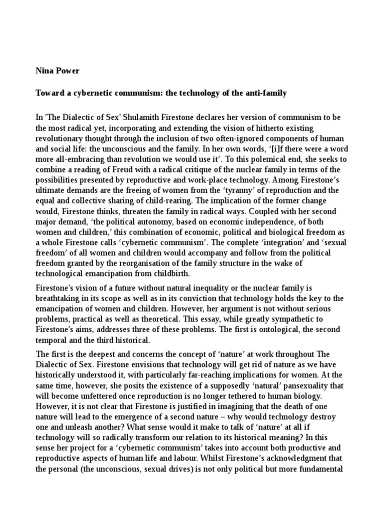 Nina Power - Toward A Cybernetic Communism | PDF | Feminism | Gender ...