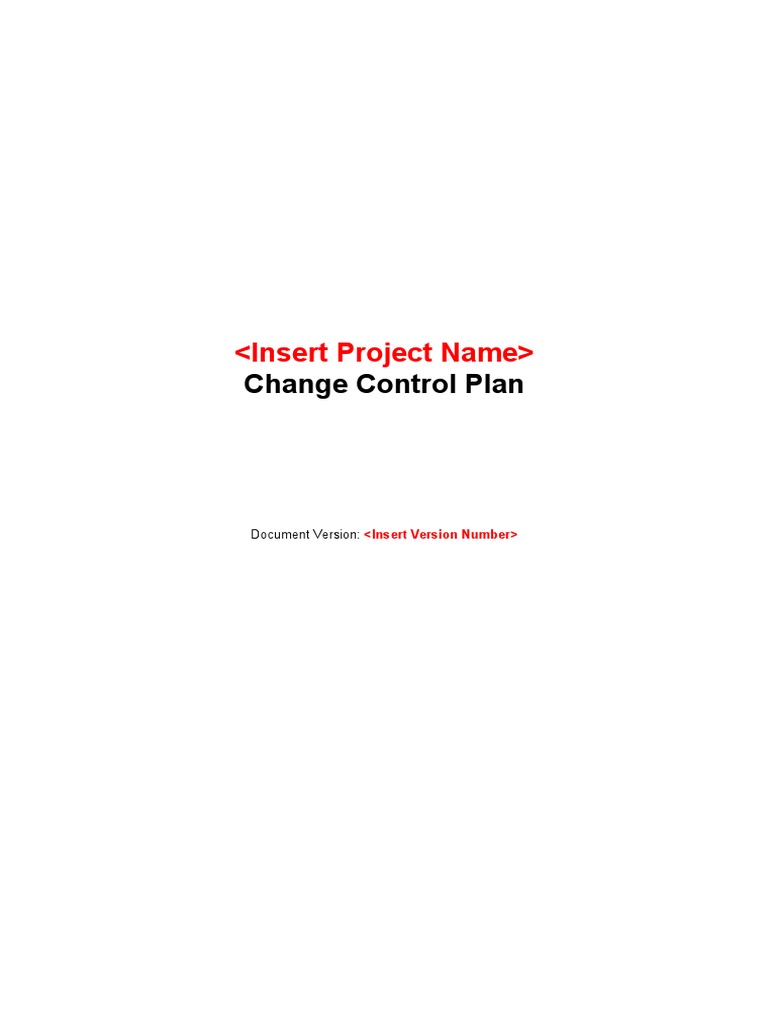 Change Control Plan Template | PDF | Computers | Technology & Engineering