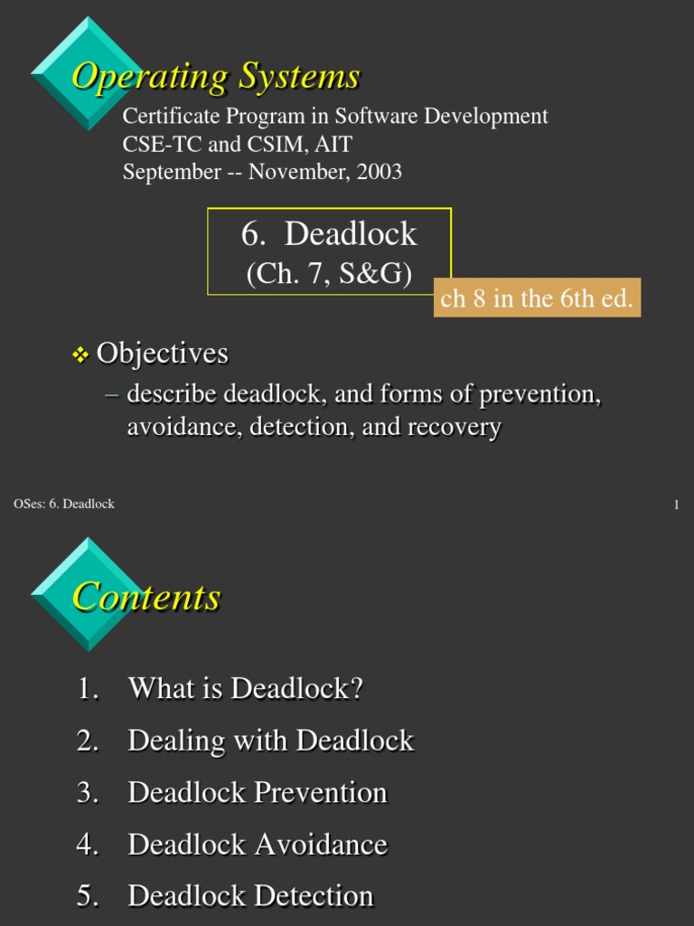 Deadlock | PDF | Operating System | Concurrency (Computer Science)