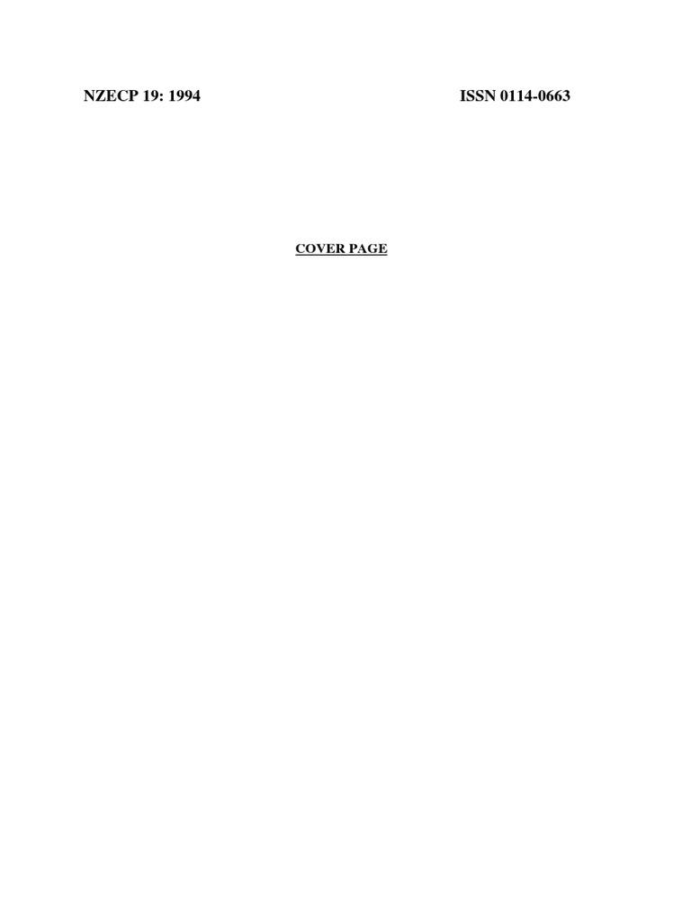 NZECP 19 1994 New Zealand Electrical Code of Practice For Determination ...