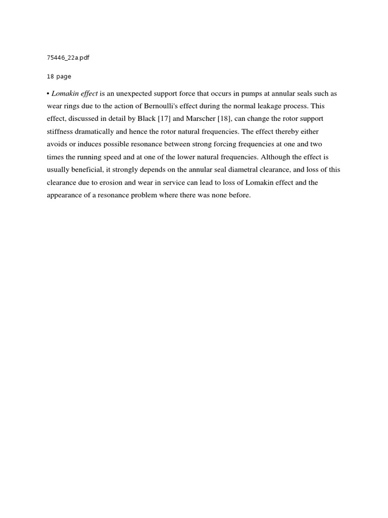 Lomakin Effect | Turbine | Pump