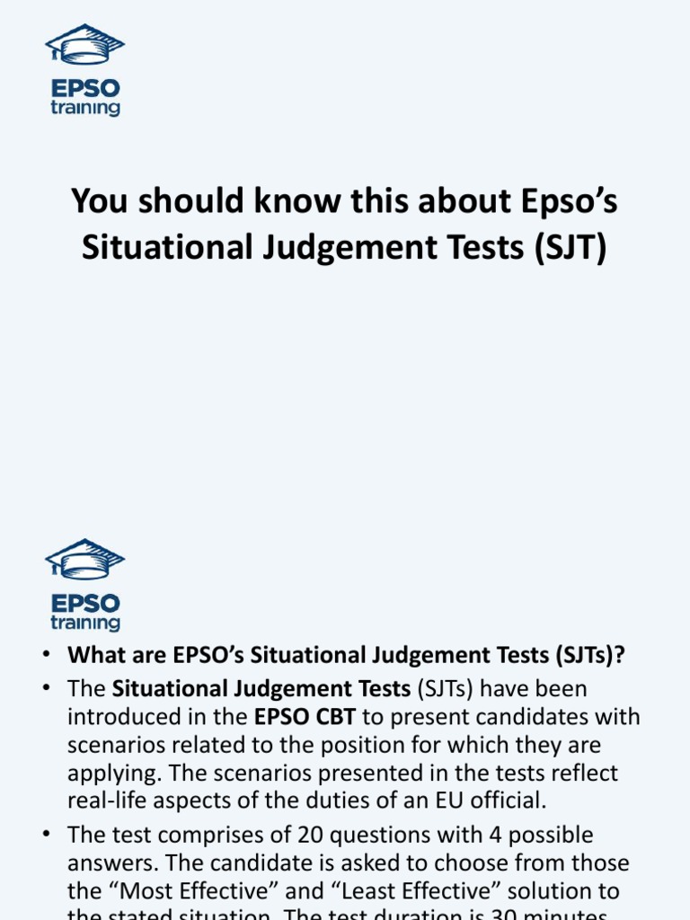You Should Know This About Epso Situational Judgement Tests | PDF