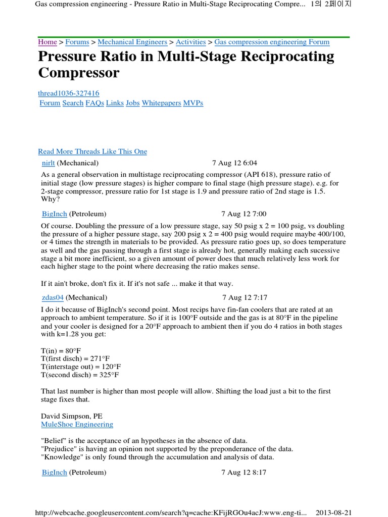 Pressure Ratios in Multi-Stage Compressors | PDF | Gas Compressor ...