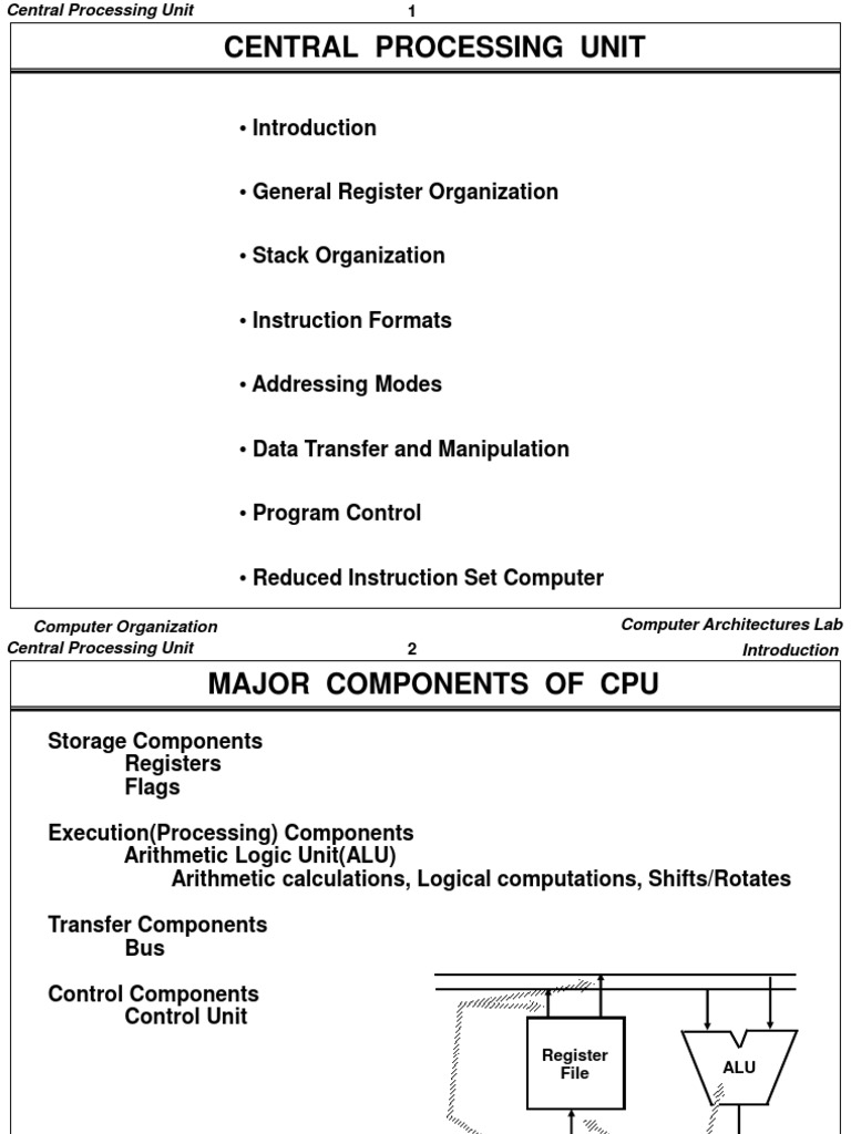 Central Processing Unit | PDF | Instruction Set | Central Processing Unit