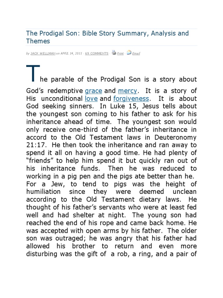 The Prodigal Son | Parables Of Jesus | Repentance