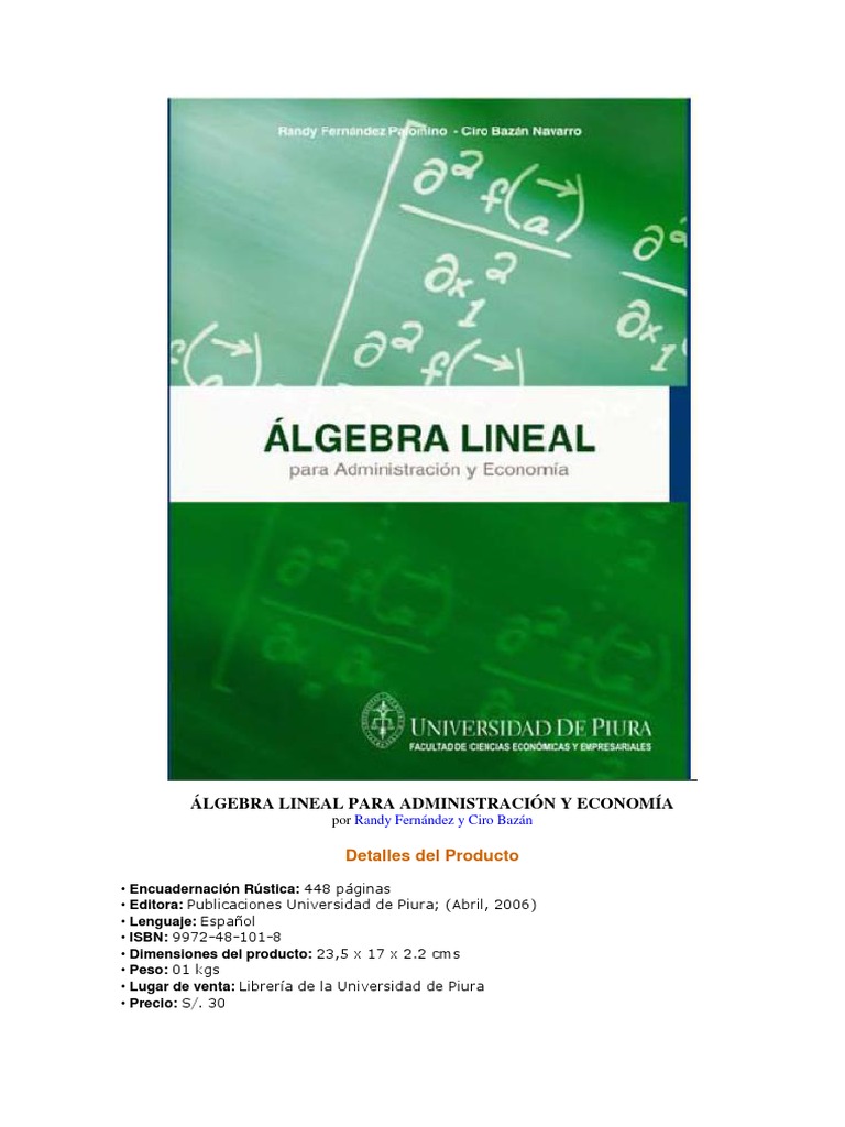 Libro Algebra Lineal | PDF