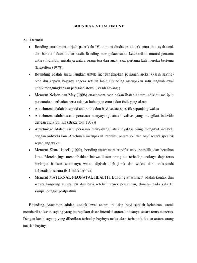 Memahami Bounding Attachment pada Bayi | PDF