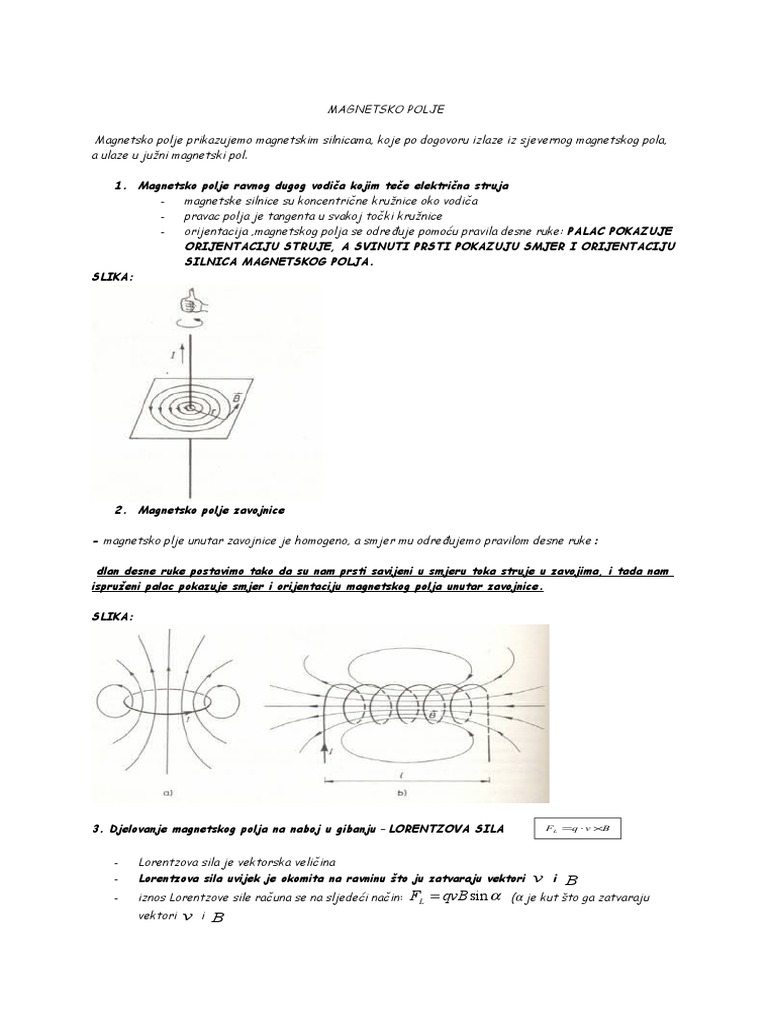 Magnetsko Polje-Pravilo Desne Ruke | PDF