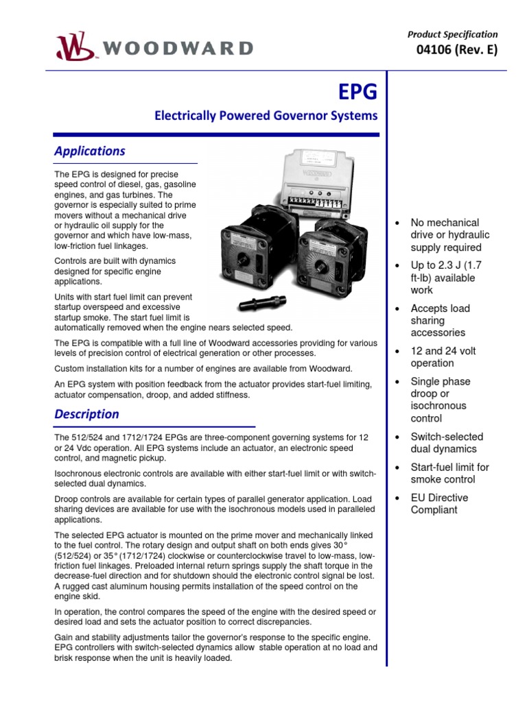 Woodward Governor | PDF | Engines | Electric Generator
