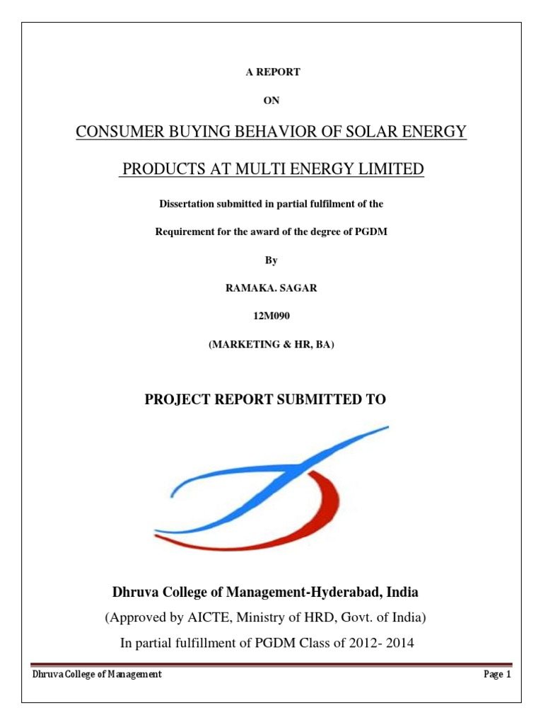 Consumer Behavior in Solar Energy Products | PDF | Factor Analysis ...