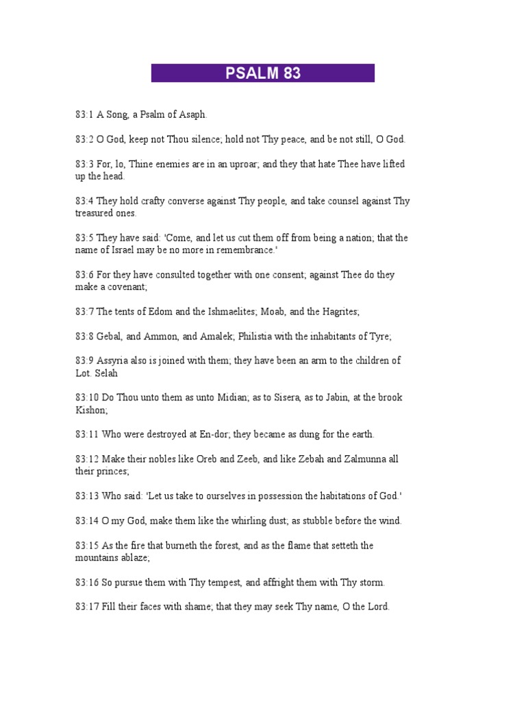 Psalm 83 | PDF | Thou | Hebrew Bible